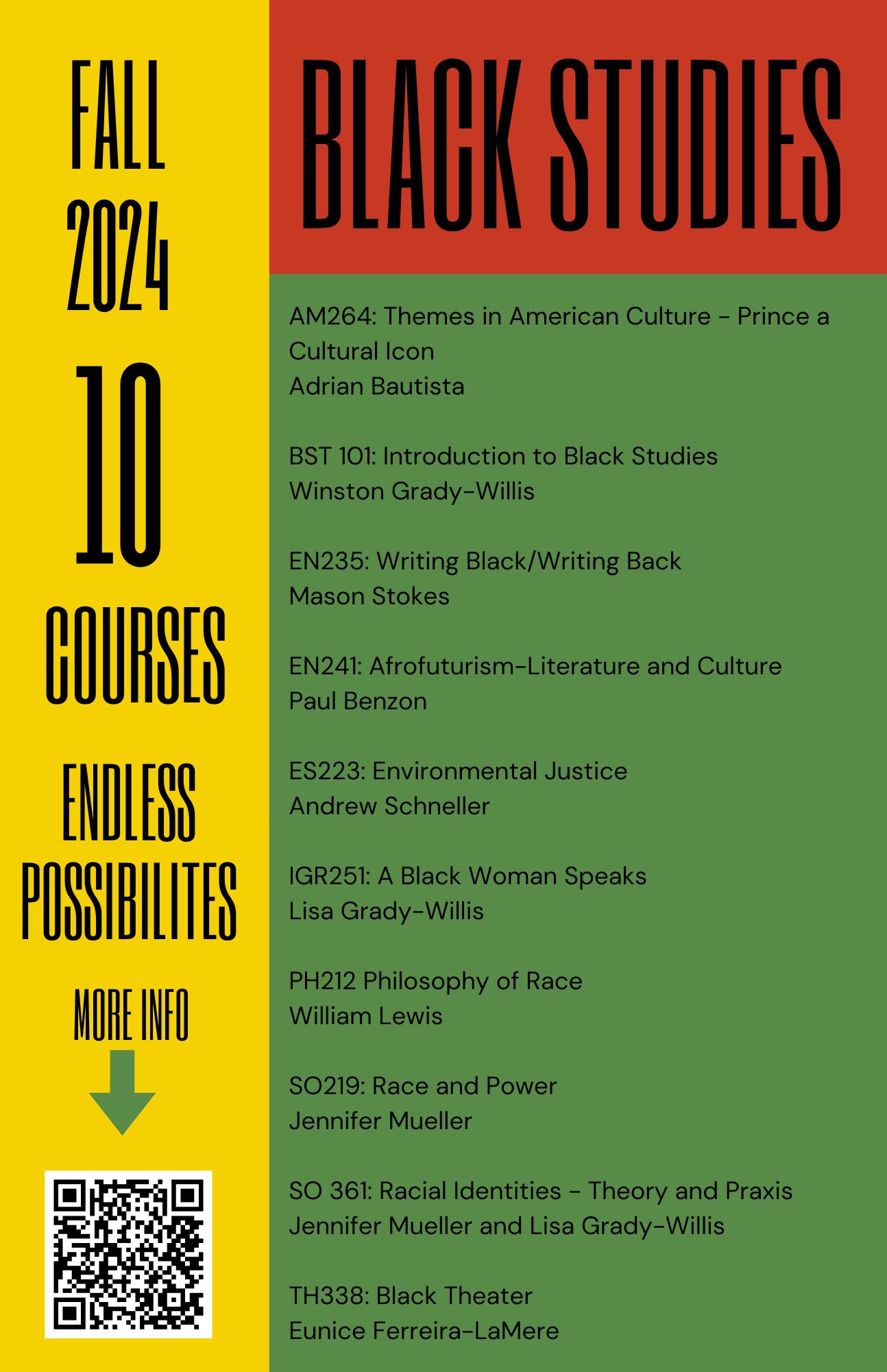 Course Information for Black Studies